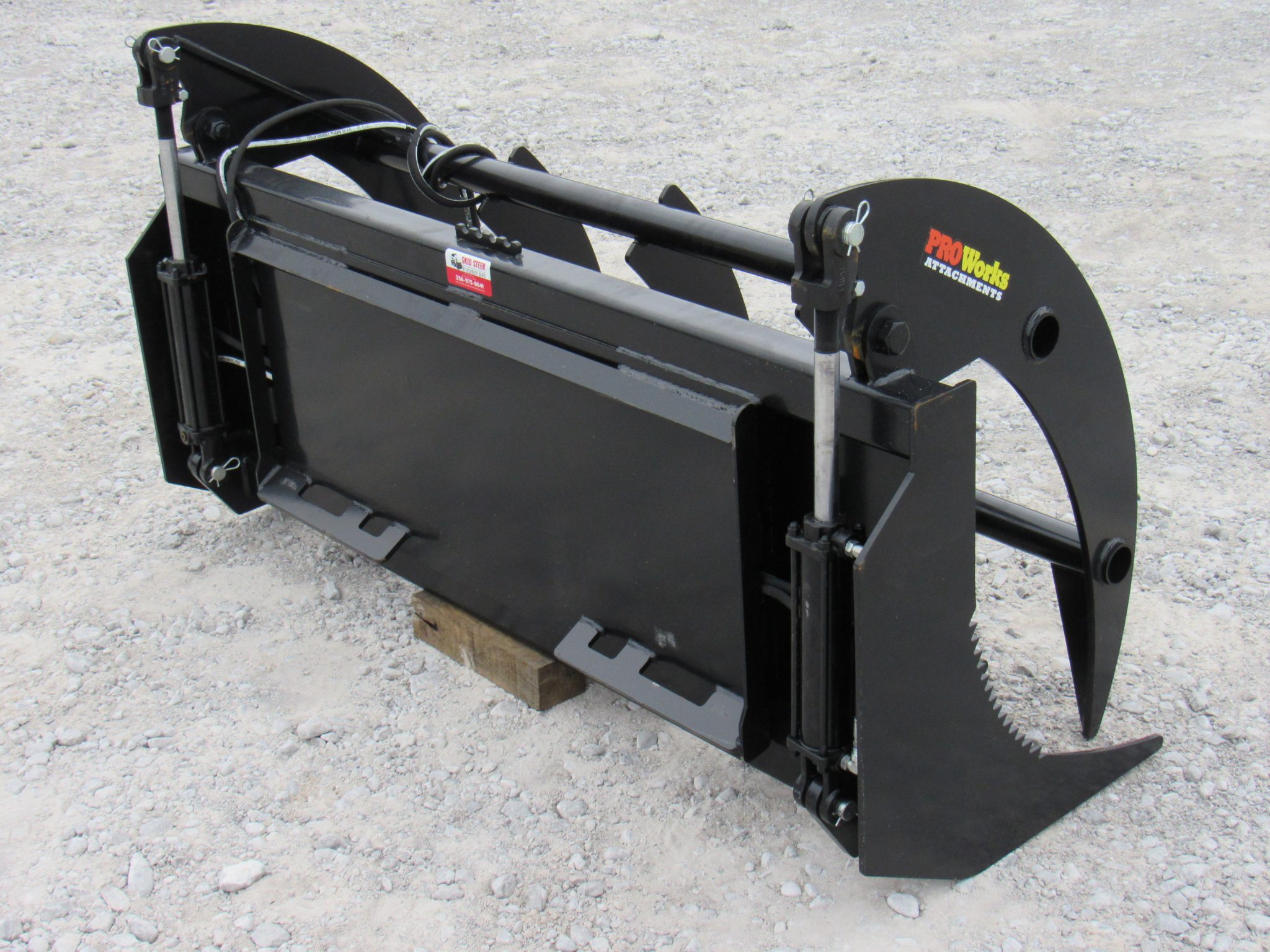 72″ Root Rake Clam Grapple Attachment Fits Skid Steer Quick Attach ...