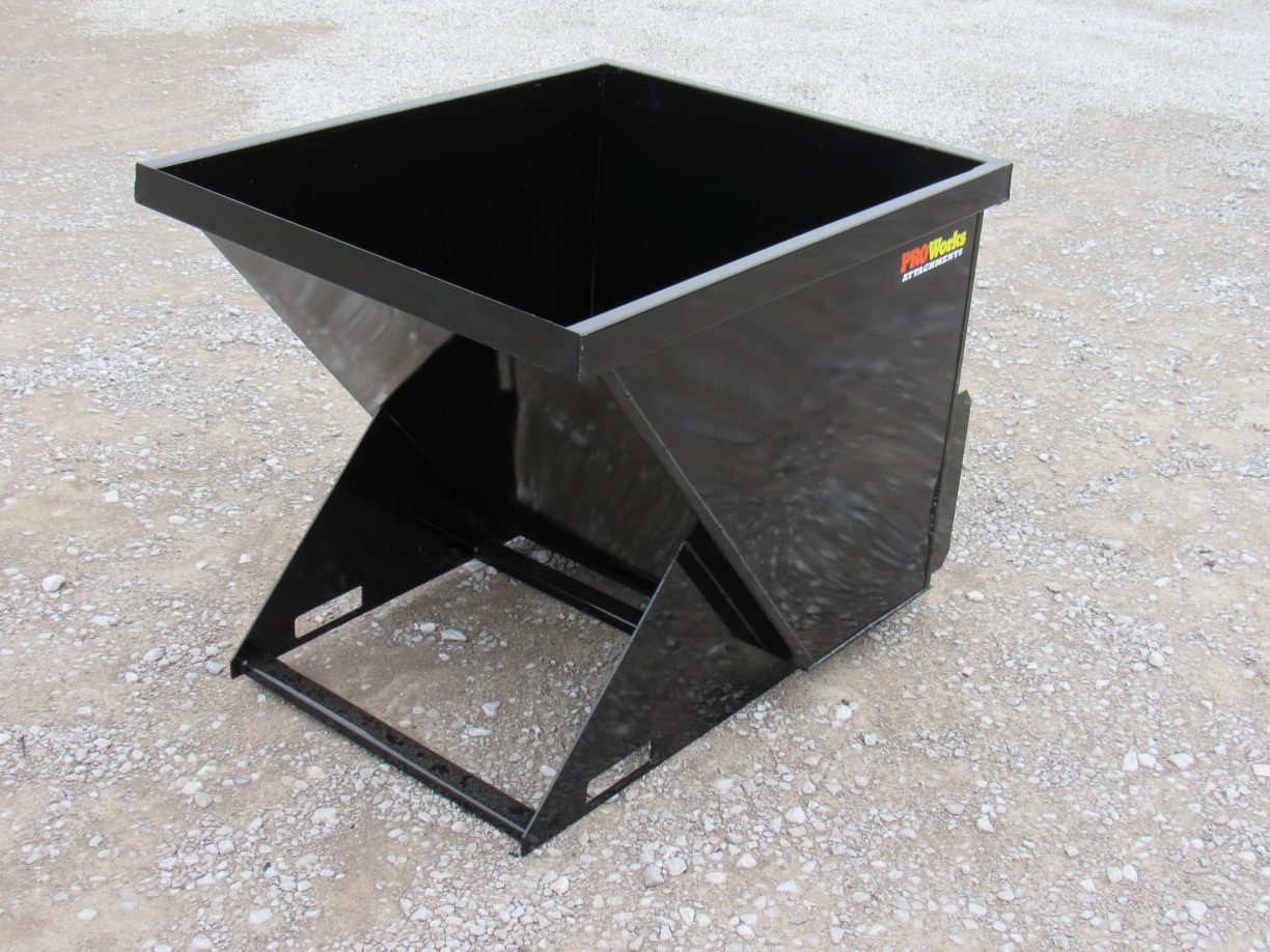 2 Cubic Yard Trash Hopper Dumpster Attachment Fits Skid Steer Quick ...
