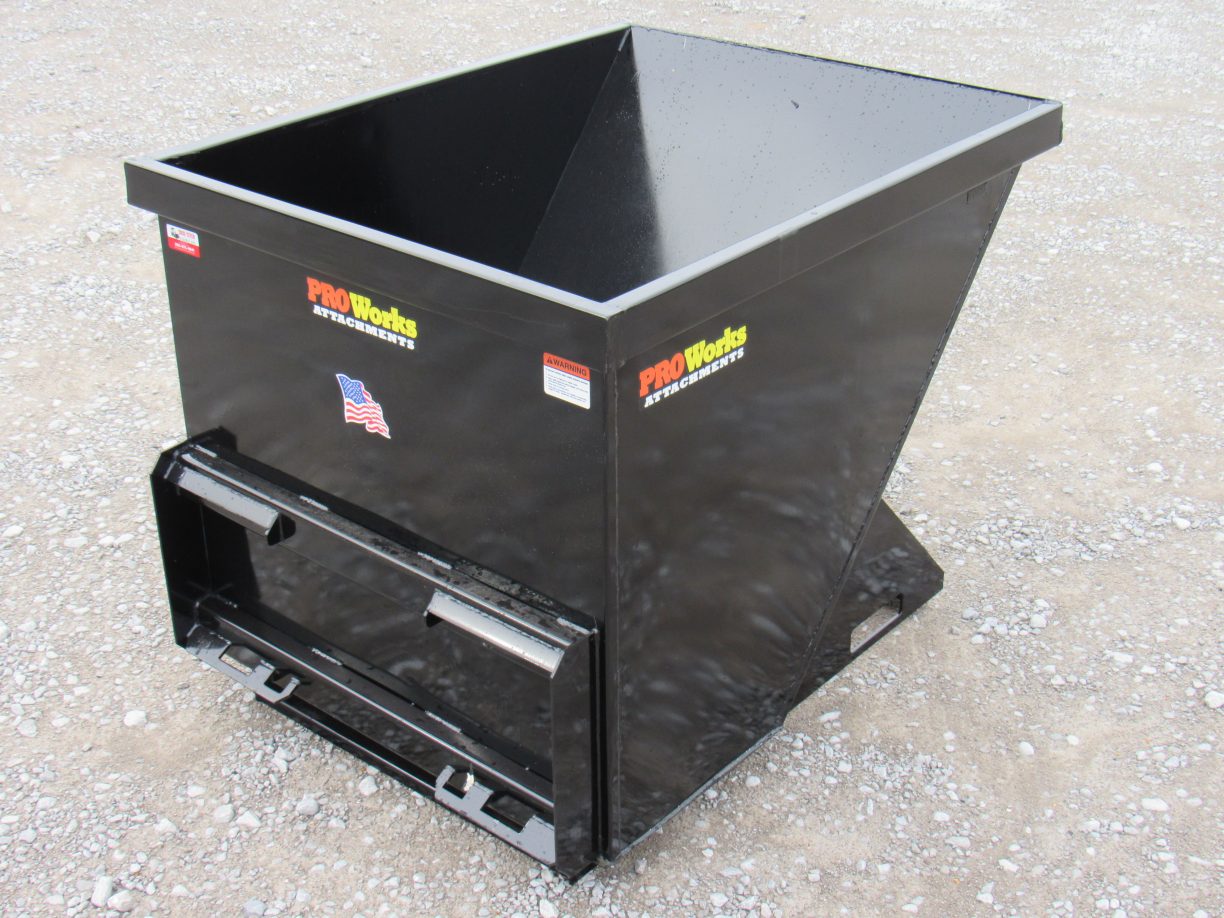 2 Cubic Yard Trash Hopper Dumpster Attachment Fits Skid Steer Quick ...