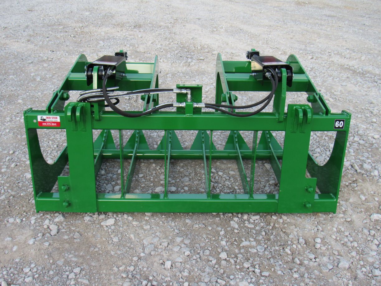 60″ Dual Cylinder Root Bucket Grapple Attachment Fits John Deere Loader ...