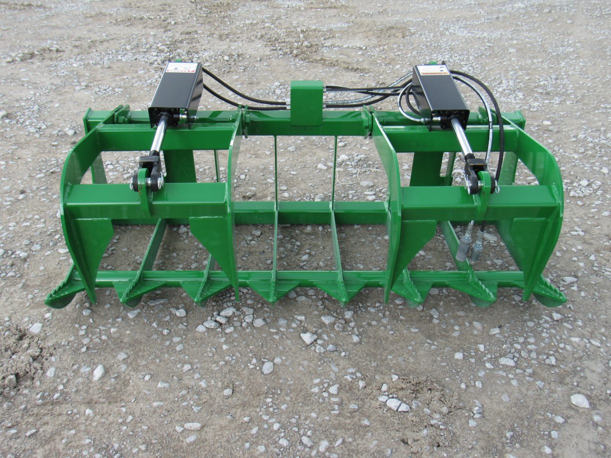 66″ Dual Cylinder Root Bucket Grapple Attachment Fits John Deere Loader ...