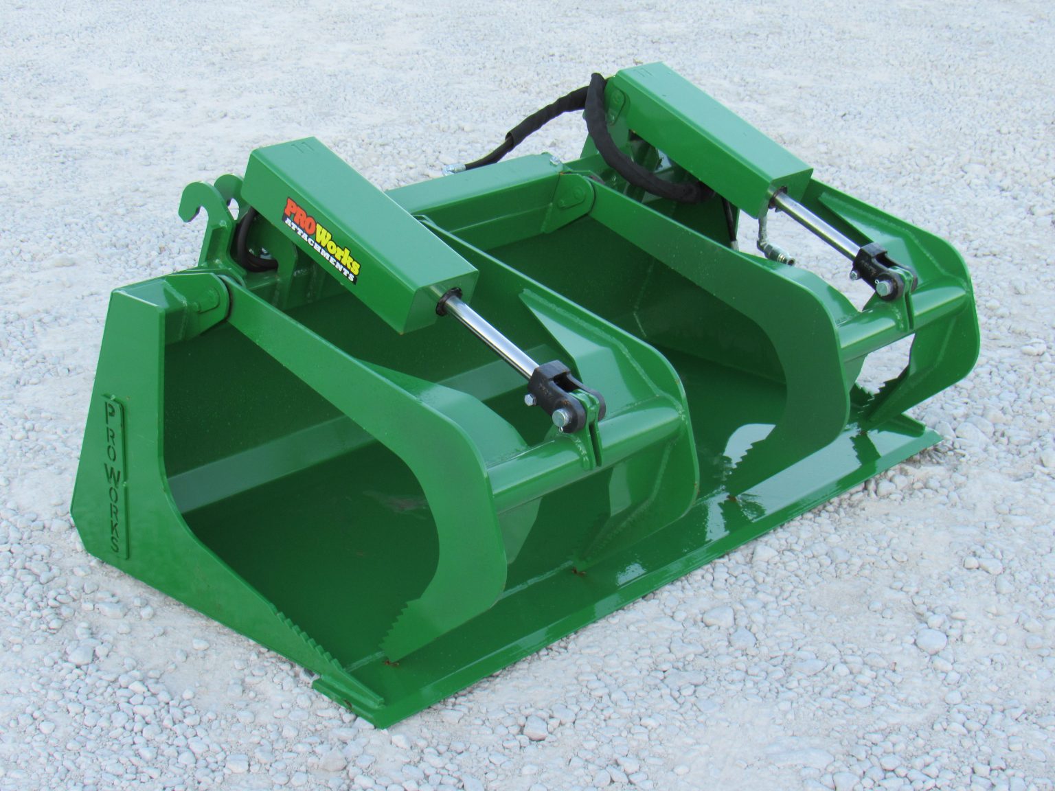 60″ Compact Tractor Dual Cylinder Solid Bottom Bucket Grapple Fits John ...