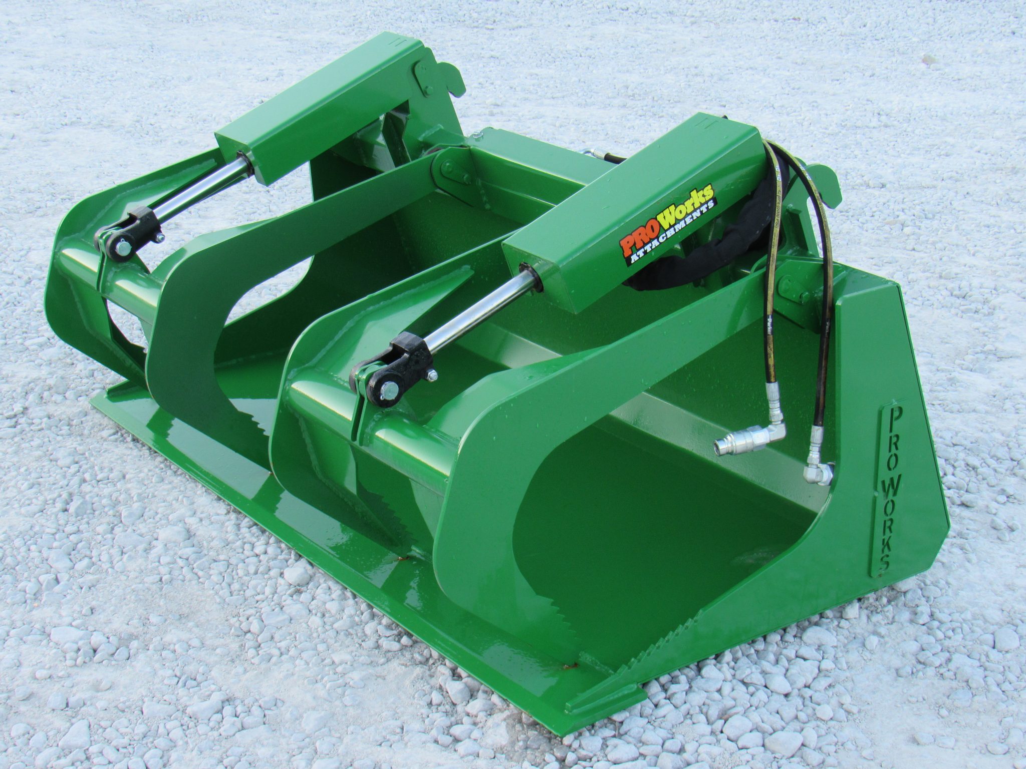 60″ Compact Tractor Dual Cylinder Solid Bottom Bucket Grapple Fits John ...