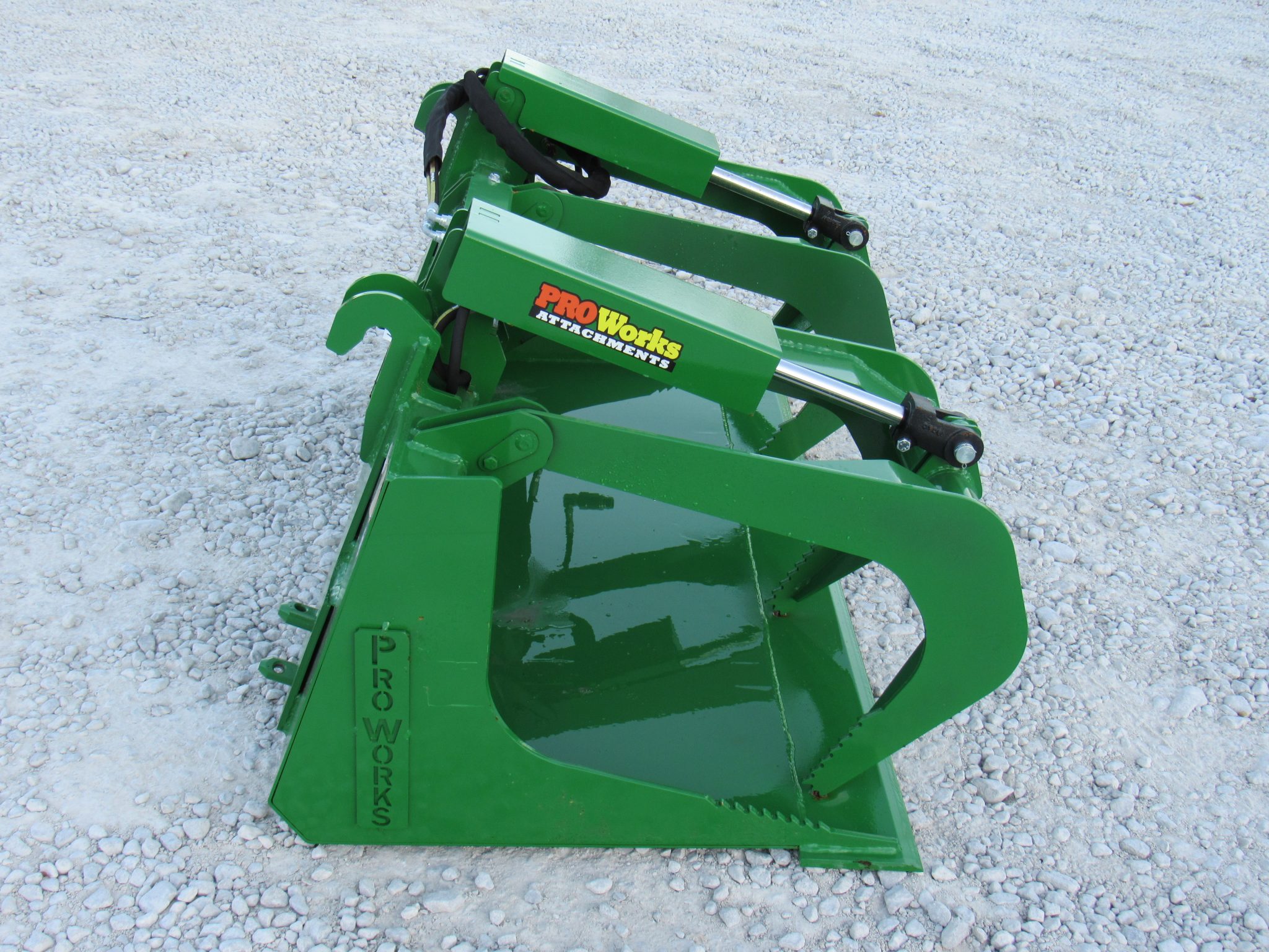 60″ Compact Tractor Dual Cylinder Solid Bottom Bucket Grapple Fits John ...