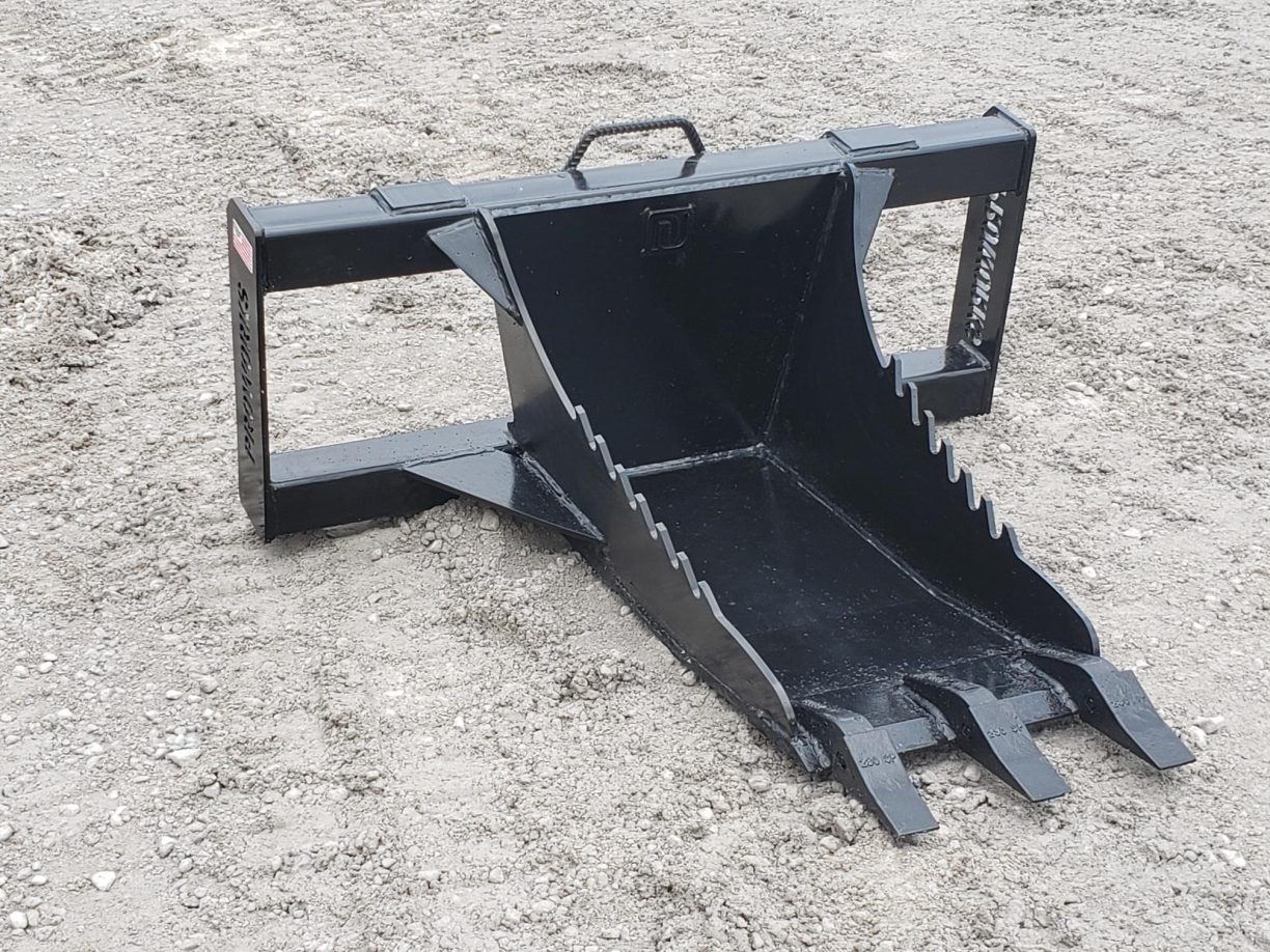Heavy Duty Stump Bucket with Teeth Fits Skid Steer Quick Attach – Skid ...