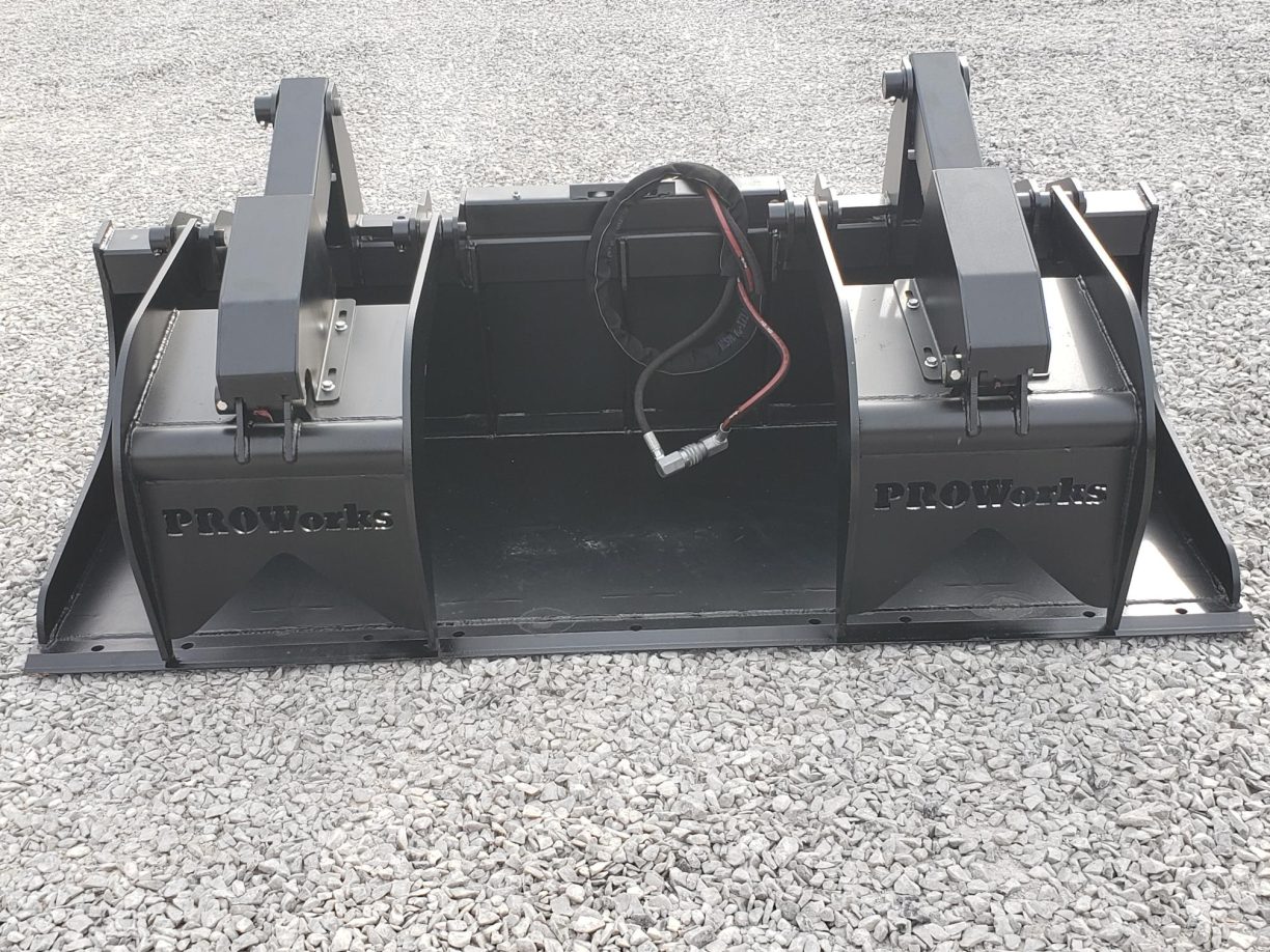 84″ Severe Duty Solid Bottom Bucket Grapple Fits Skid Steer Quick ...