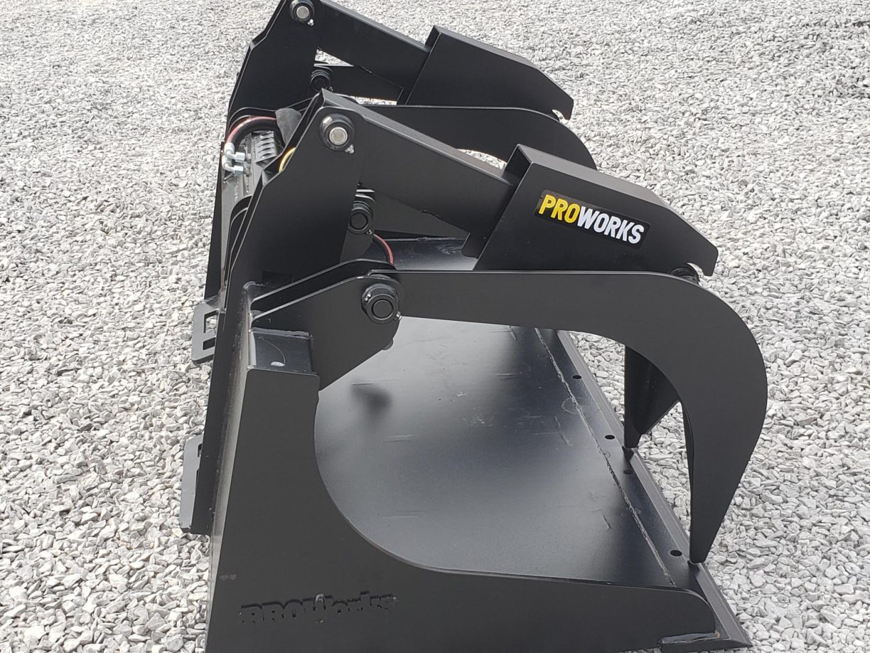 84″ Severe Duty Solid Bottom Bucket Grapple Fits Skid Steer Quick ...