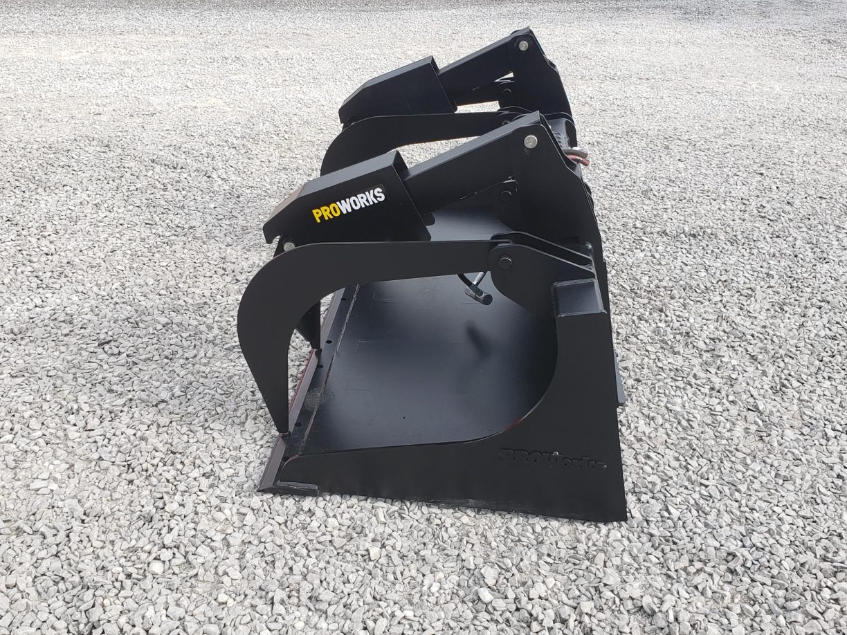 84″ Severe Duty Solid Bottom Bucket Grapple Fits Skid Steer Quick ...