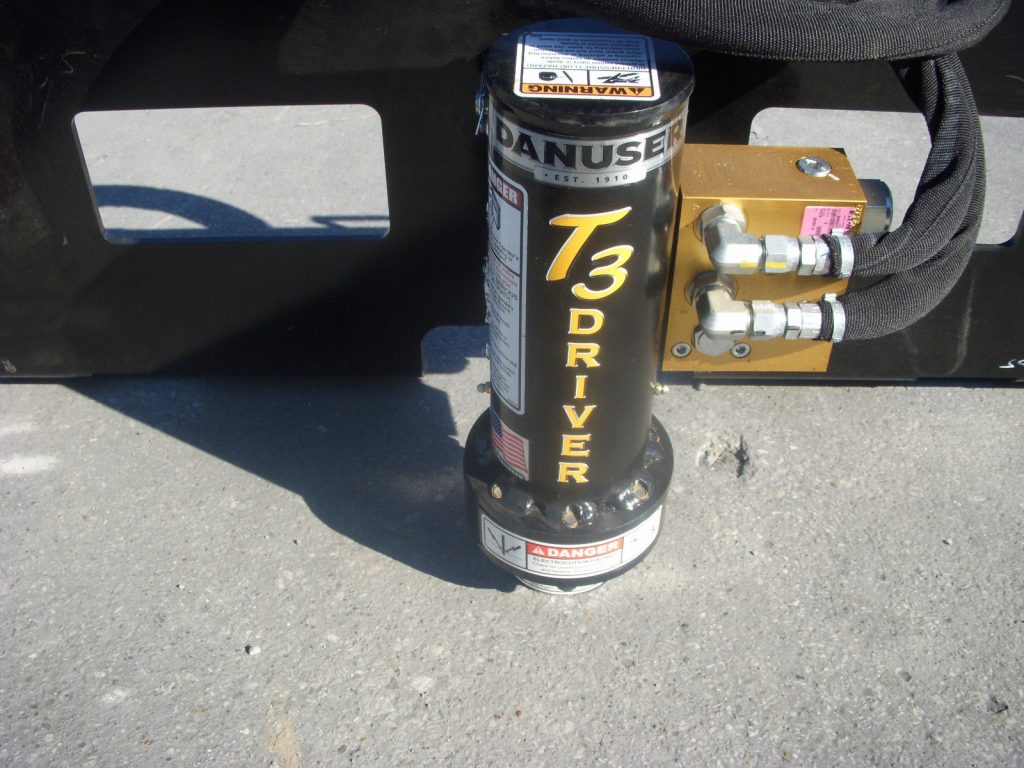 Danuser T3 Tee Post Driver 3″ Diameter Fits Skid Steer Quick Attach ...