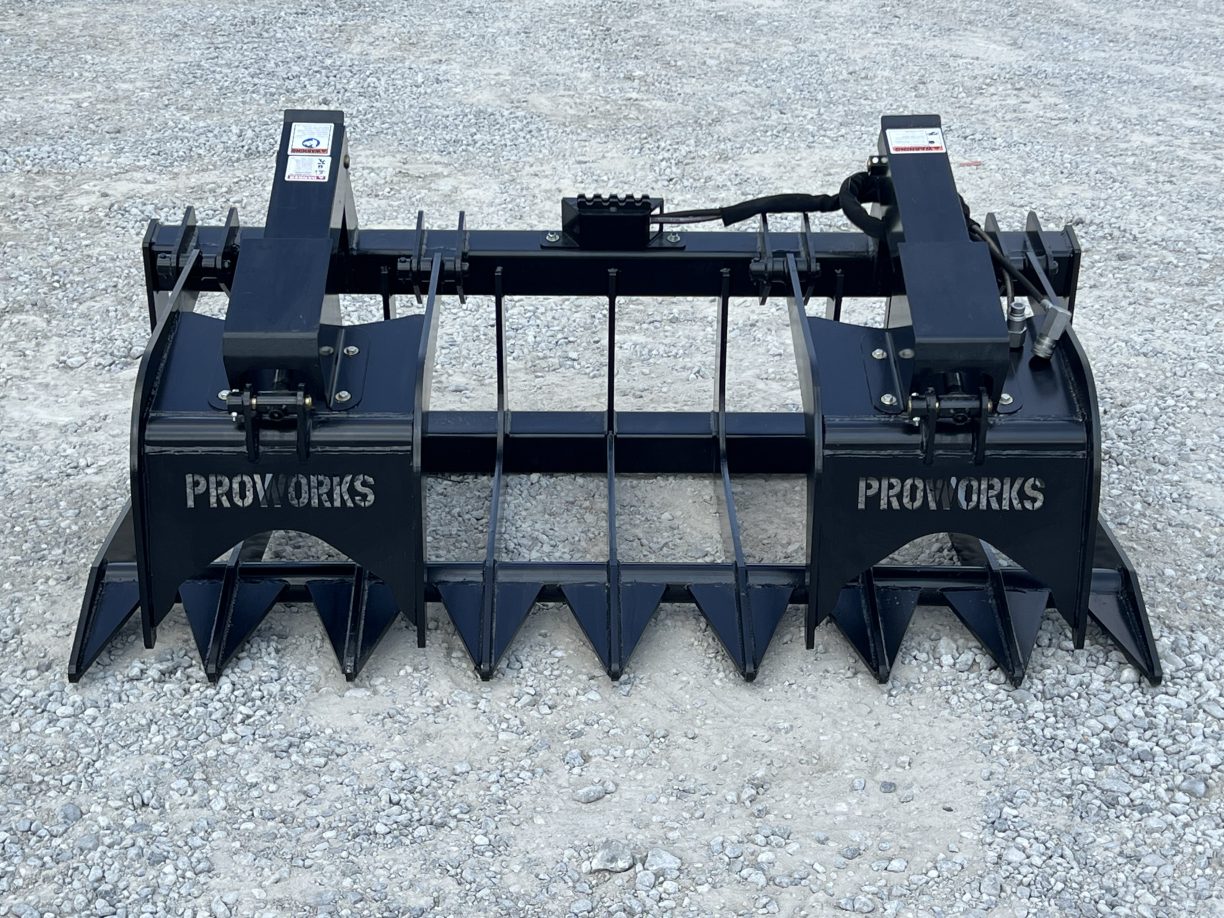 72″ Extreme Duty Root Rake Grapple Attachment Fits Skid Steer Quick ...