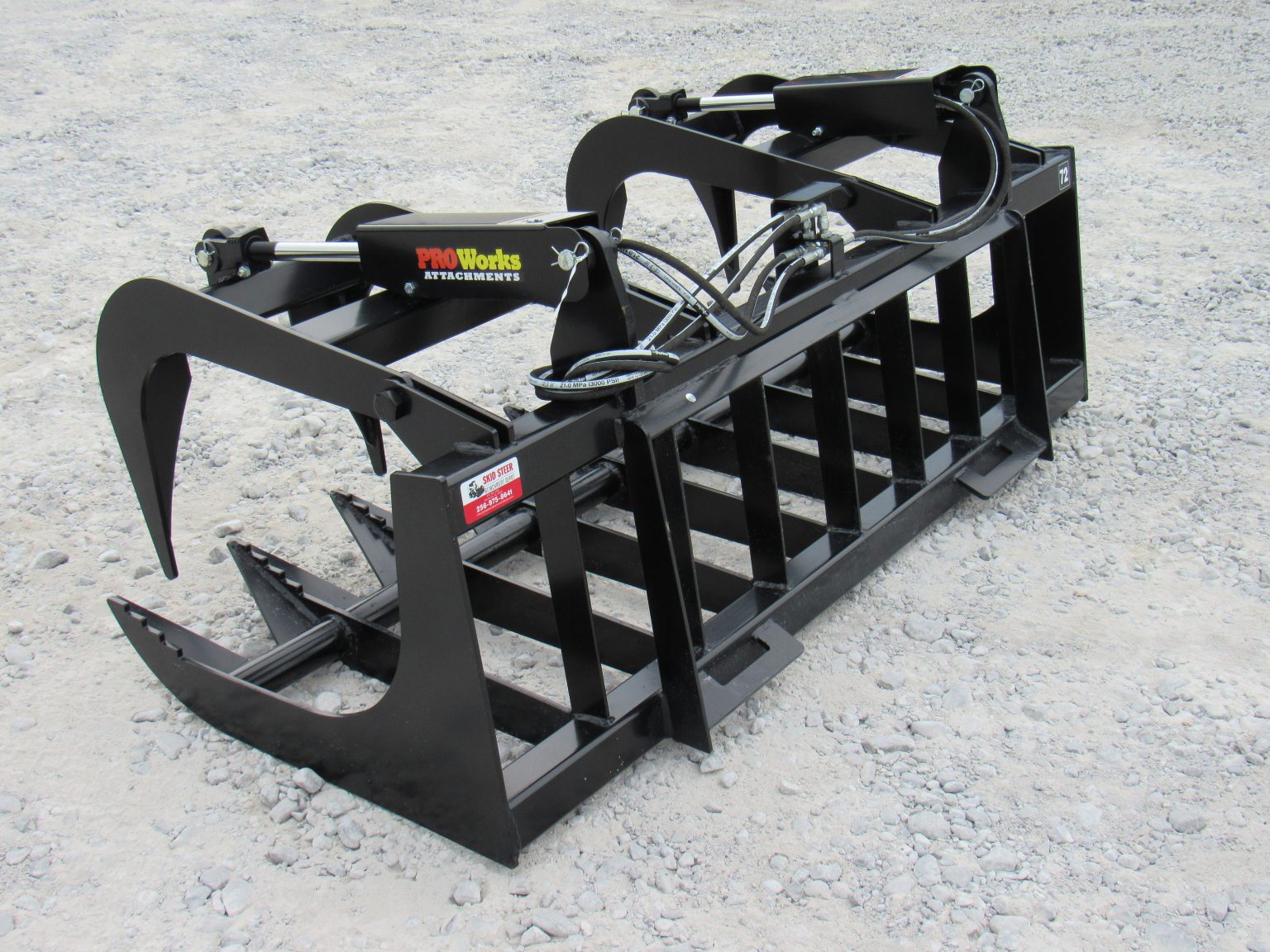 72″ Dual Cylinder Root Bucket Grapple Attachment Fits Skid Steer Quick ...