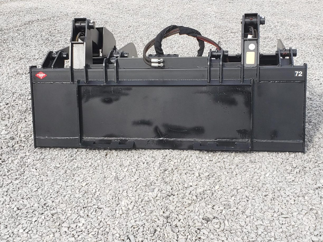 72″ Severe Duty Solid Bottom Bucket Grapple Fits Skid Steer Quick ...