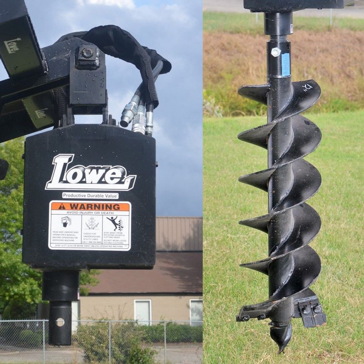 Lowe 750 Classic Hex Auger Drive with 12″ Wide Bit Fits Skid Steer ...