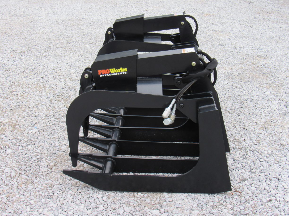 84″ Heavy Duty Dual Cylinder Root Bucket Grapple Attachment Fits Skid ...