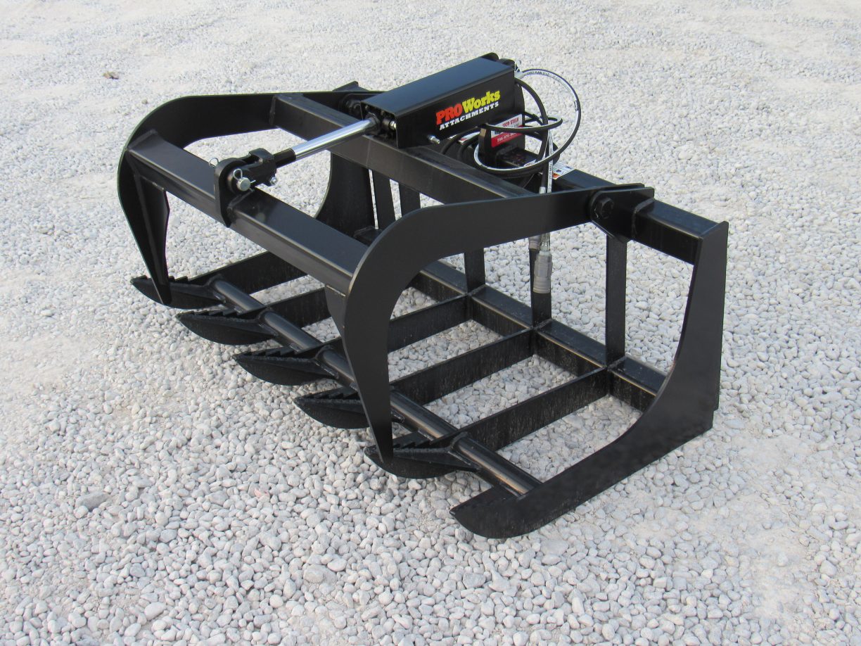 48″ Root Grapple and 42″ Pallet Forks Fits Skid Steer Quick Attach – Black – Skid Steer ...