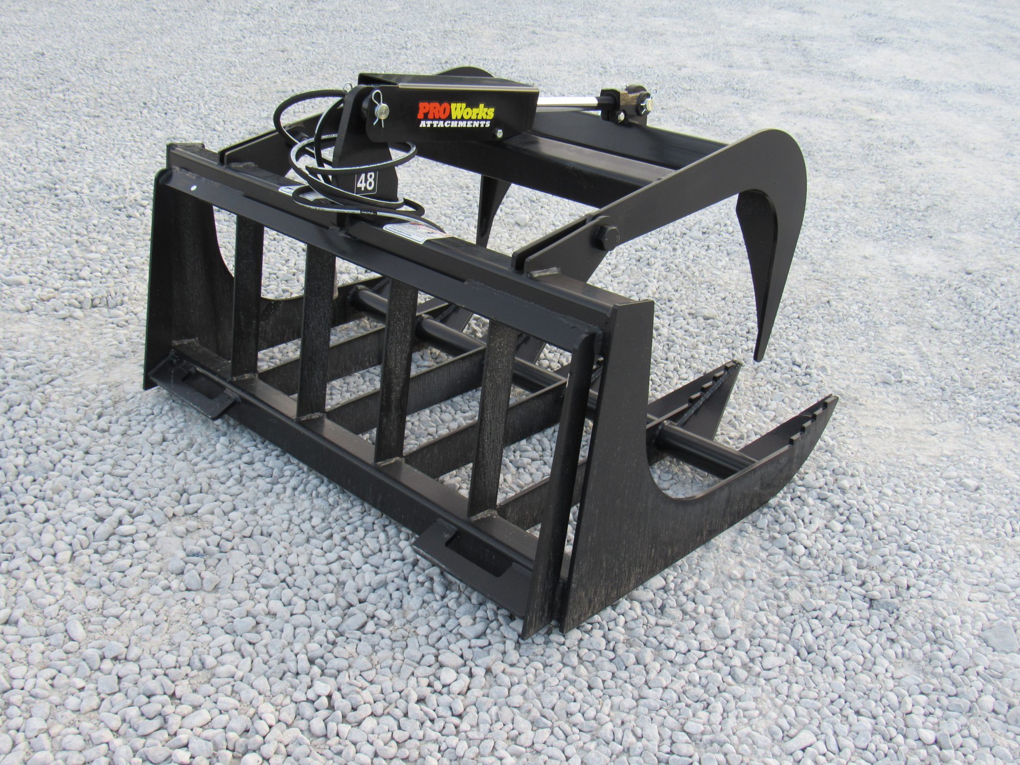 48″ Single Cylinder Root Bucket Grapple Fits Skid Steer Quick Attach ...