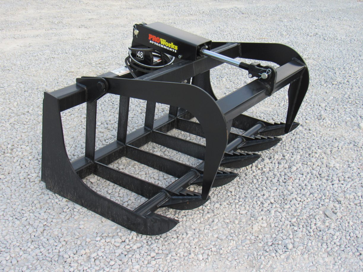 48″ Root Grapple and 42″ Pallet Forks Fits Skid Steer Quick Attach ...