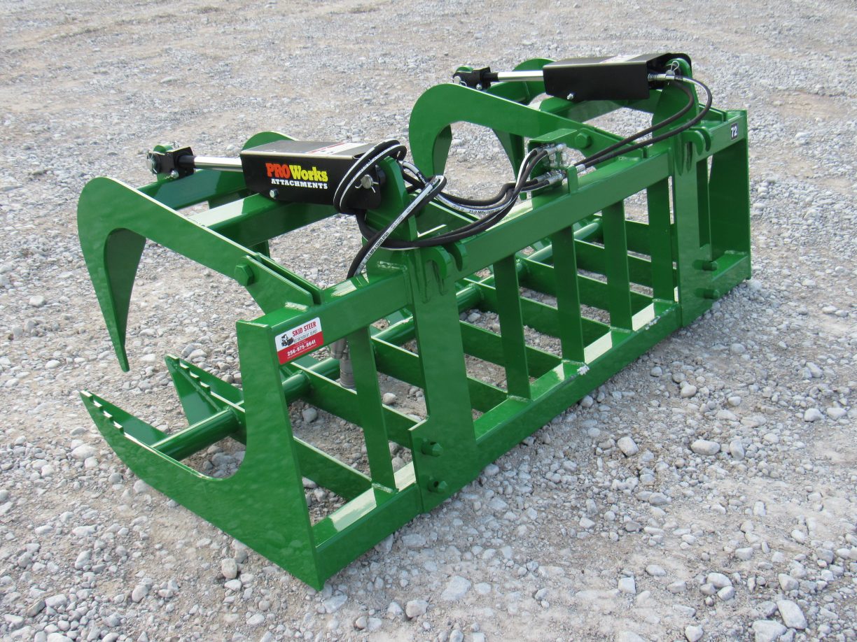 72″ Dual Cylinder Root Bucket Grapple Attachment Fits John Deere Loader ...