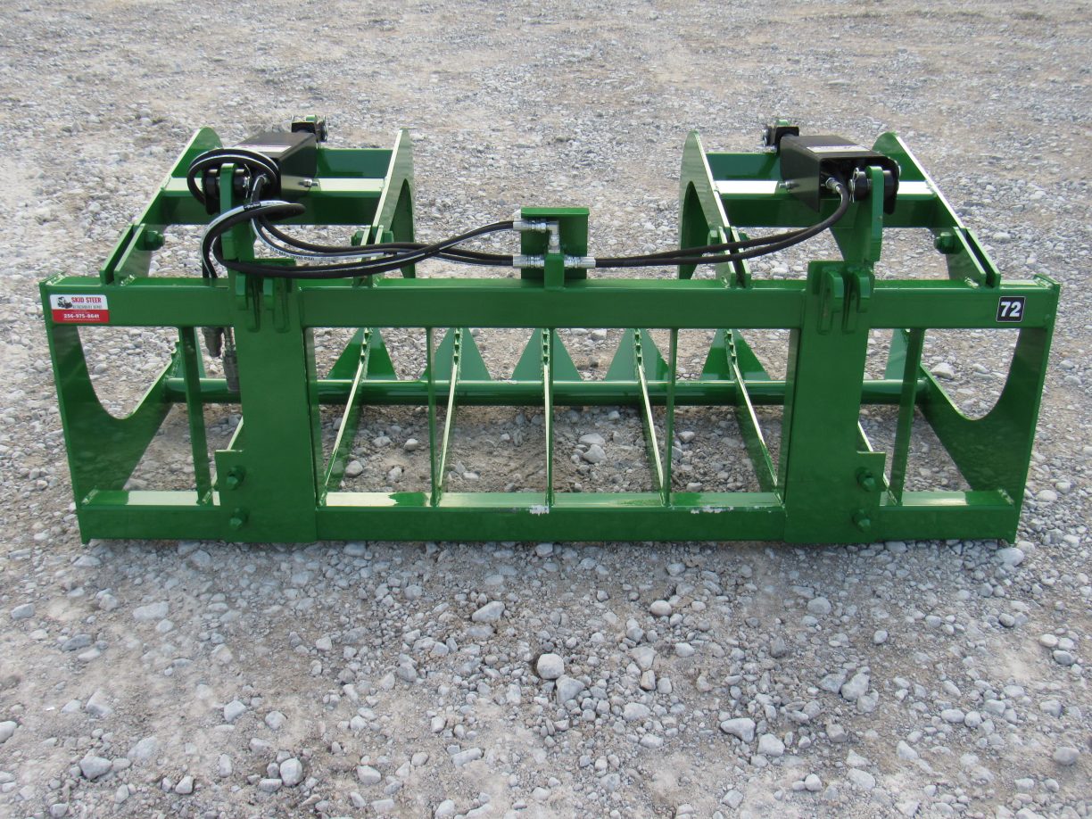 72″ Dual Cylinder Root Bucket Grapple Attachment Fits John Deere Loader ...