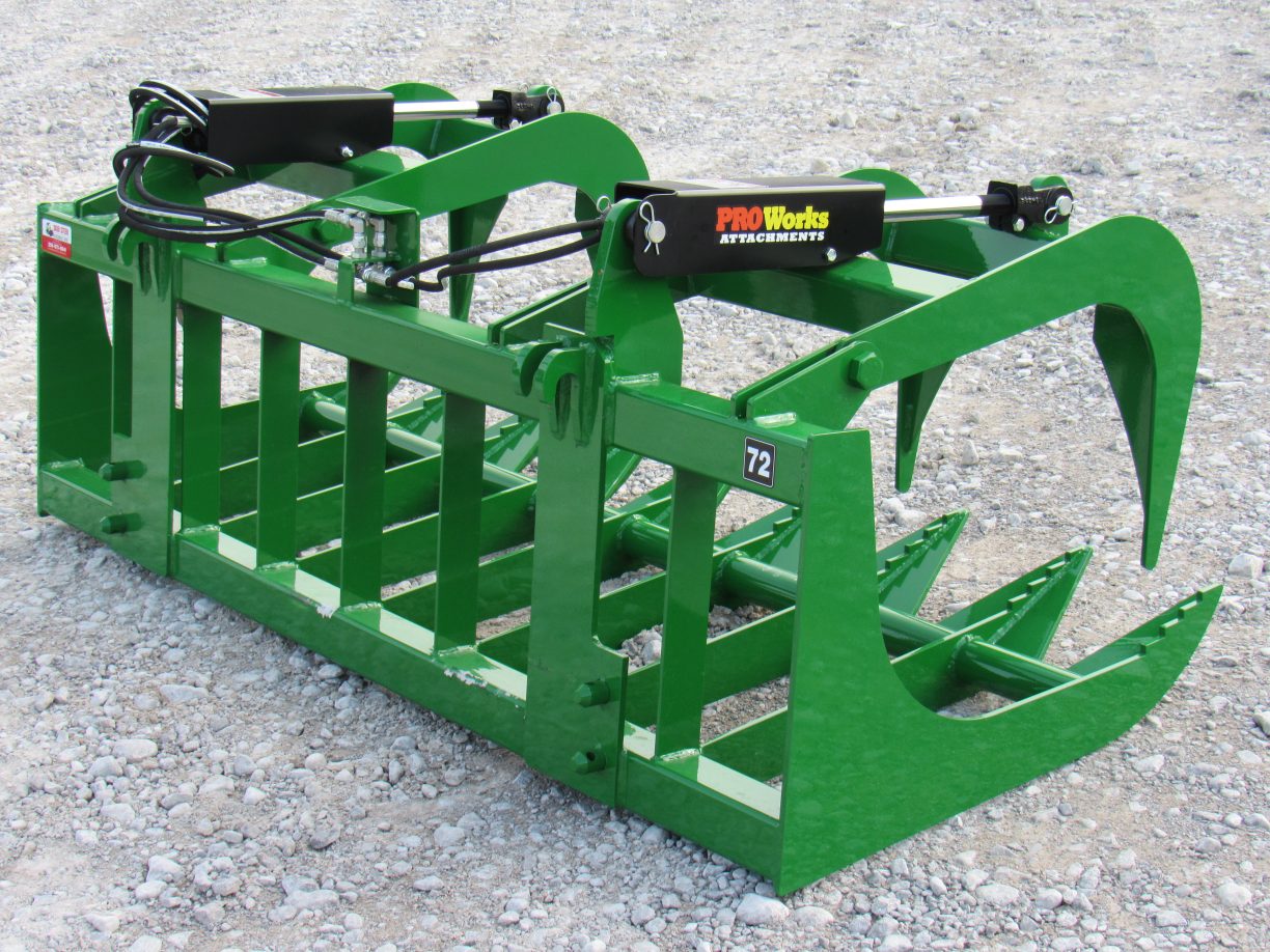 72″ Dual Cylinder Root Bucket Grapple Attachment Fits John Deere Loader ...