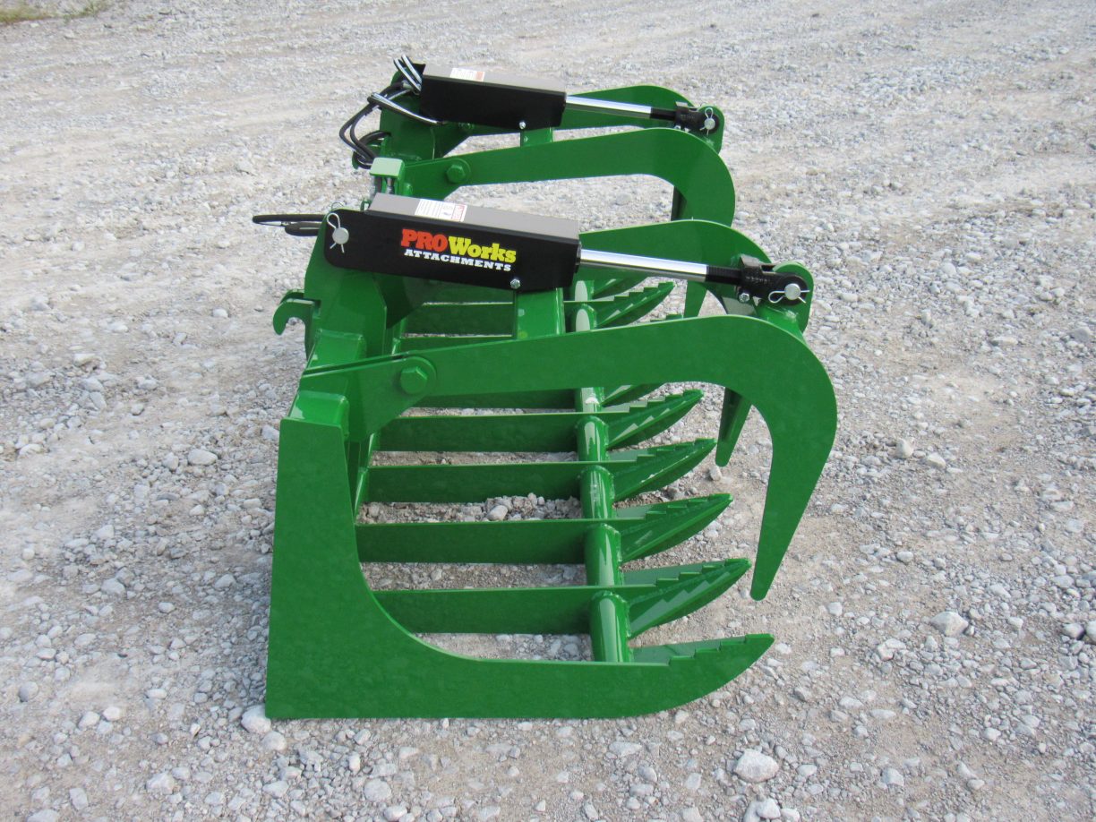 72″ Dual Cylinder Root Bucket Grapple Attachment Fits John Deere Loader ...