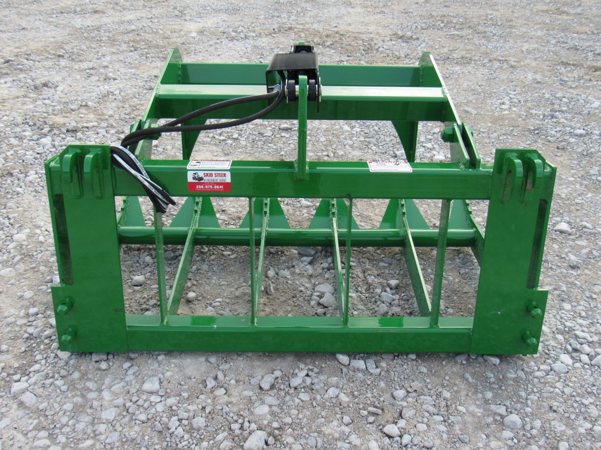48″ Single Cylinder Root Bucket Grapple Fits John Deere Compact Tractor ...