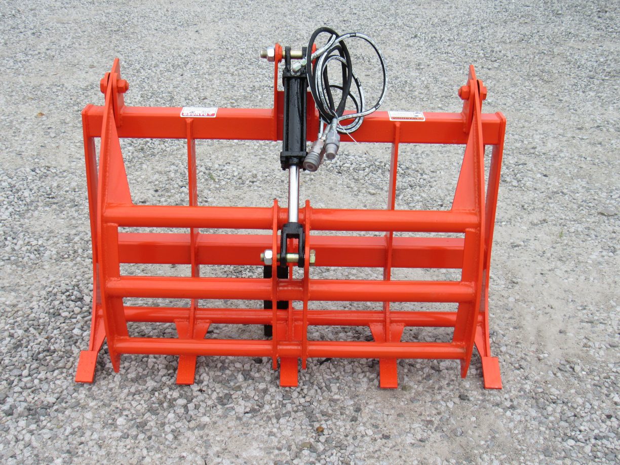 48″ Compact Tractor Root Rake Clam Grapple Attachment Fits Skid Steer ...
