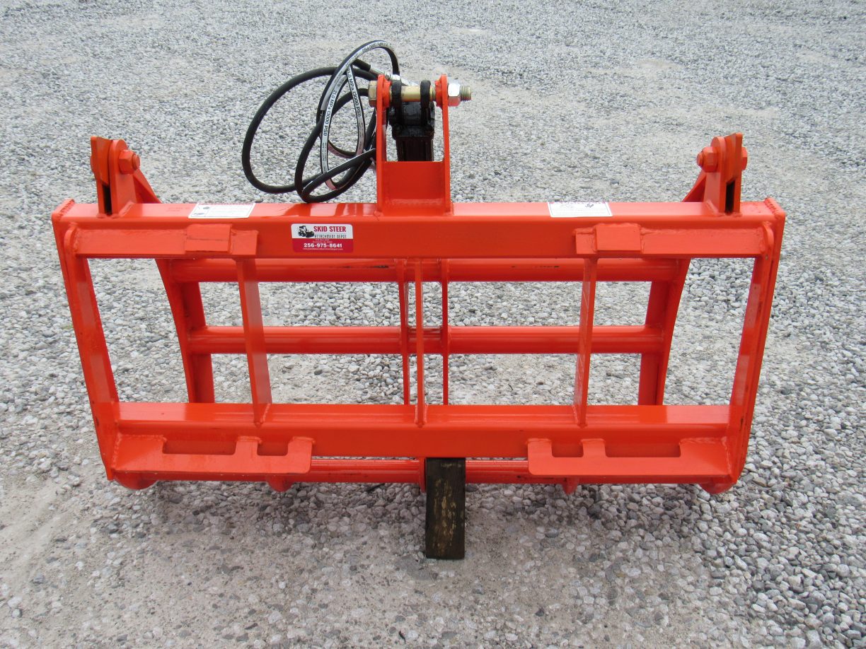 48″ Compact Tractor Root Rake Clam Grapple Attachment Fits Skid Steer ...