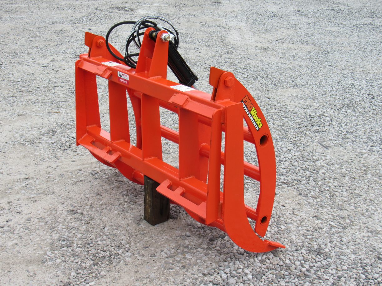 48″ Compact Tractor Root Rake Clam Grapple Attachment Fits Skid Steer ...