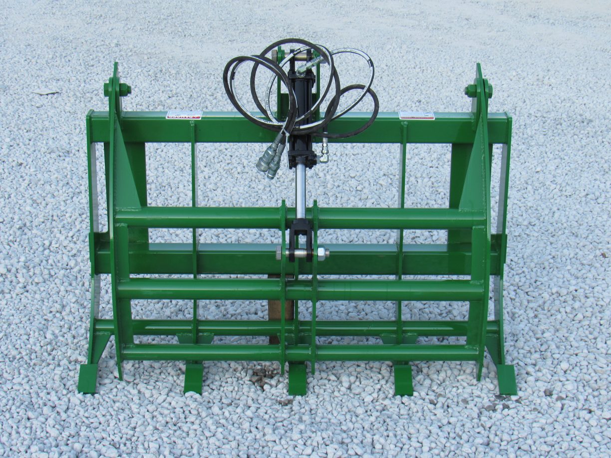 48″ Compact Tractor Root Rake Clam Grapple Fits John Deere Loader ...