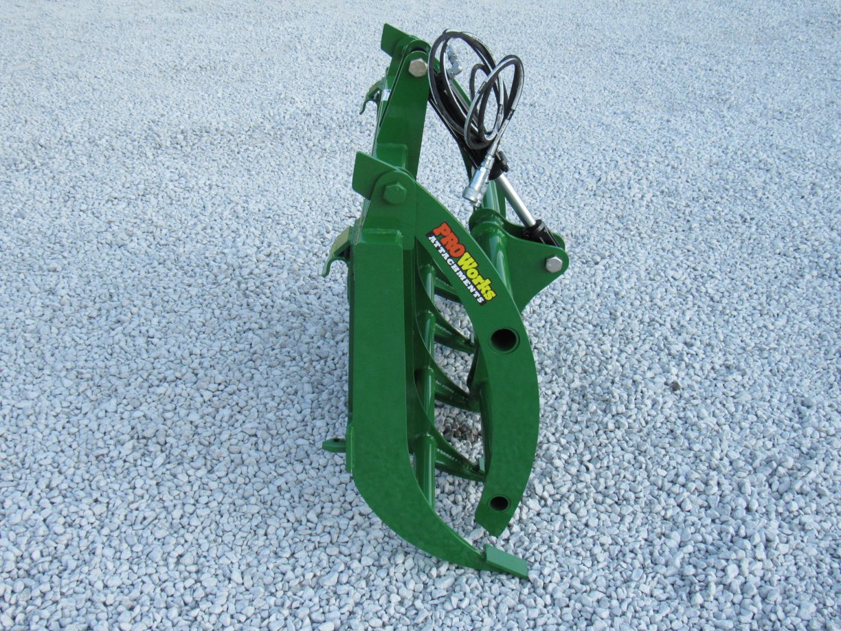 48″ Compact Tractor Root Rake Clam Grapple Fits John Deere Loader ...