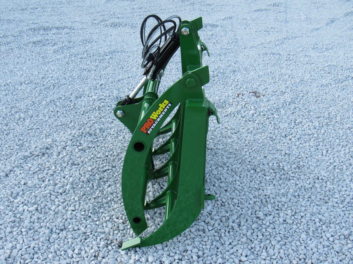 48″ Compact Tractor Root Rake Clam Grapple Fits John Deere Loader ...