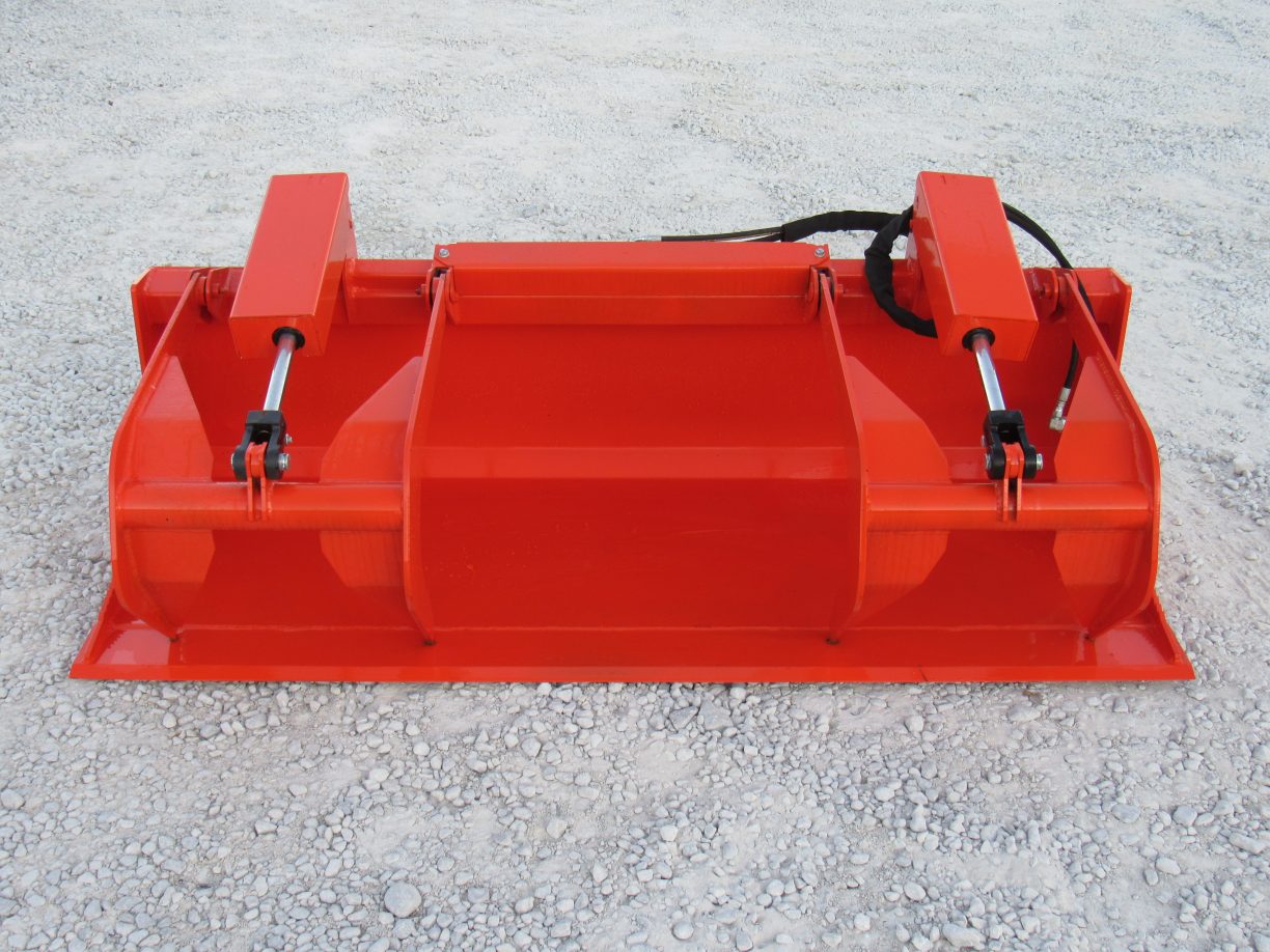 72″ Compact Tractor Dual Cylinder Solid Bottom Bucket Grapple Fits Skid ...