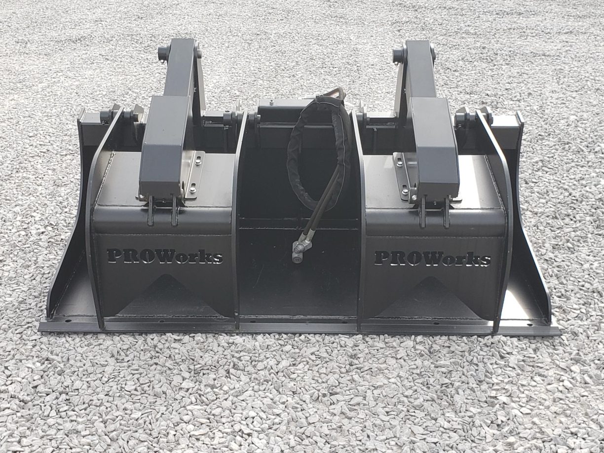 66″ Severe Duty Solid Bottom Bucket Grapple Fits Skid Steer Quick ...