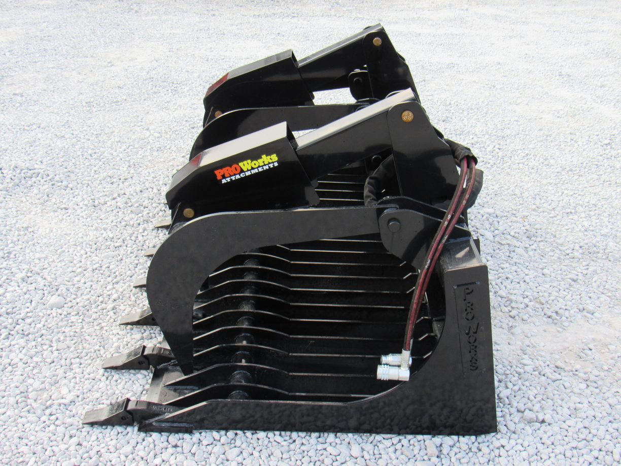 66″ Severe Duty Rock Bucket Grapple with Teeth Fits Skid Steer Quick ...