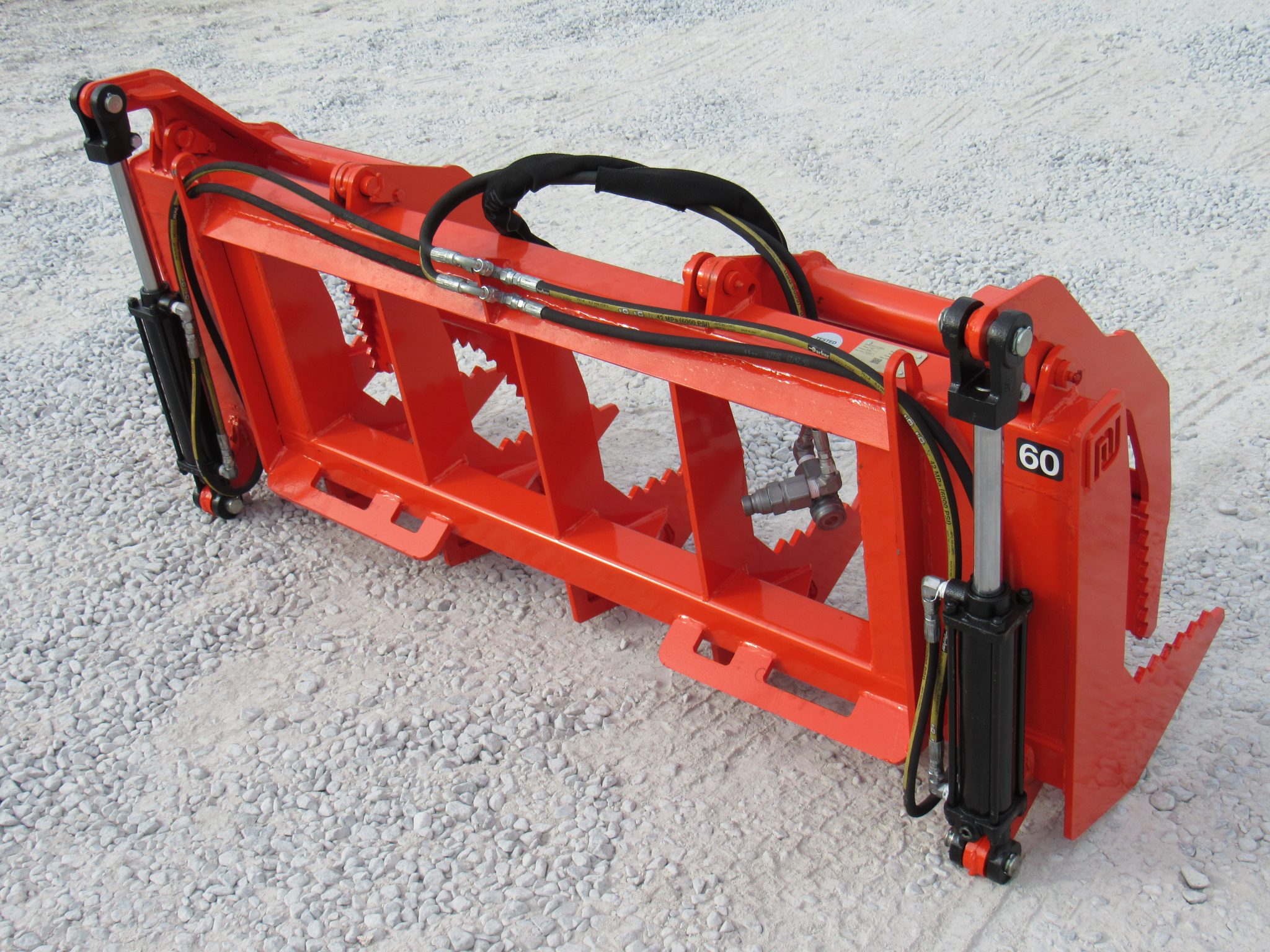 60″ Dual Tine Root Rake Clam Grapple Attachment Fits Skid Steer Quick ...