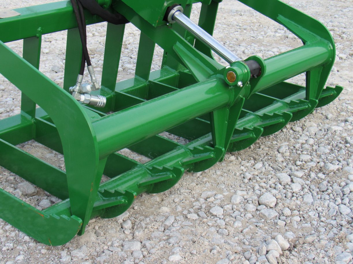 48″ Single Cylinder Root Bucket Grapple Fits John Deere Compact Tractor ...