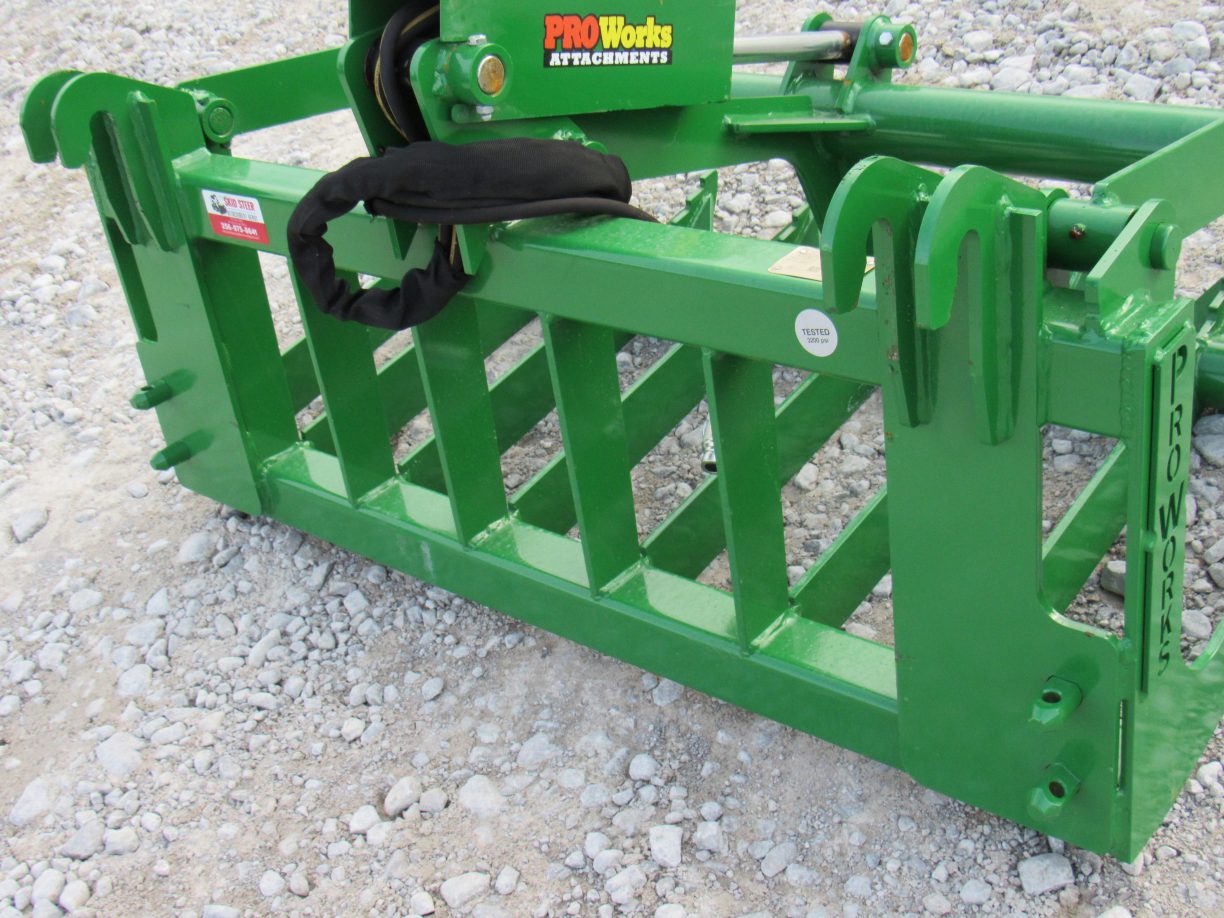 48″ Single Cylinder Root Bucket Grapple Fits John Deere Compact Tractor ...