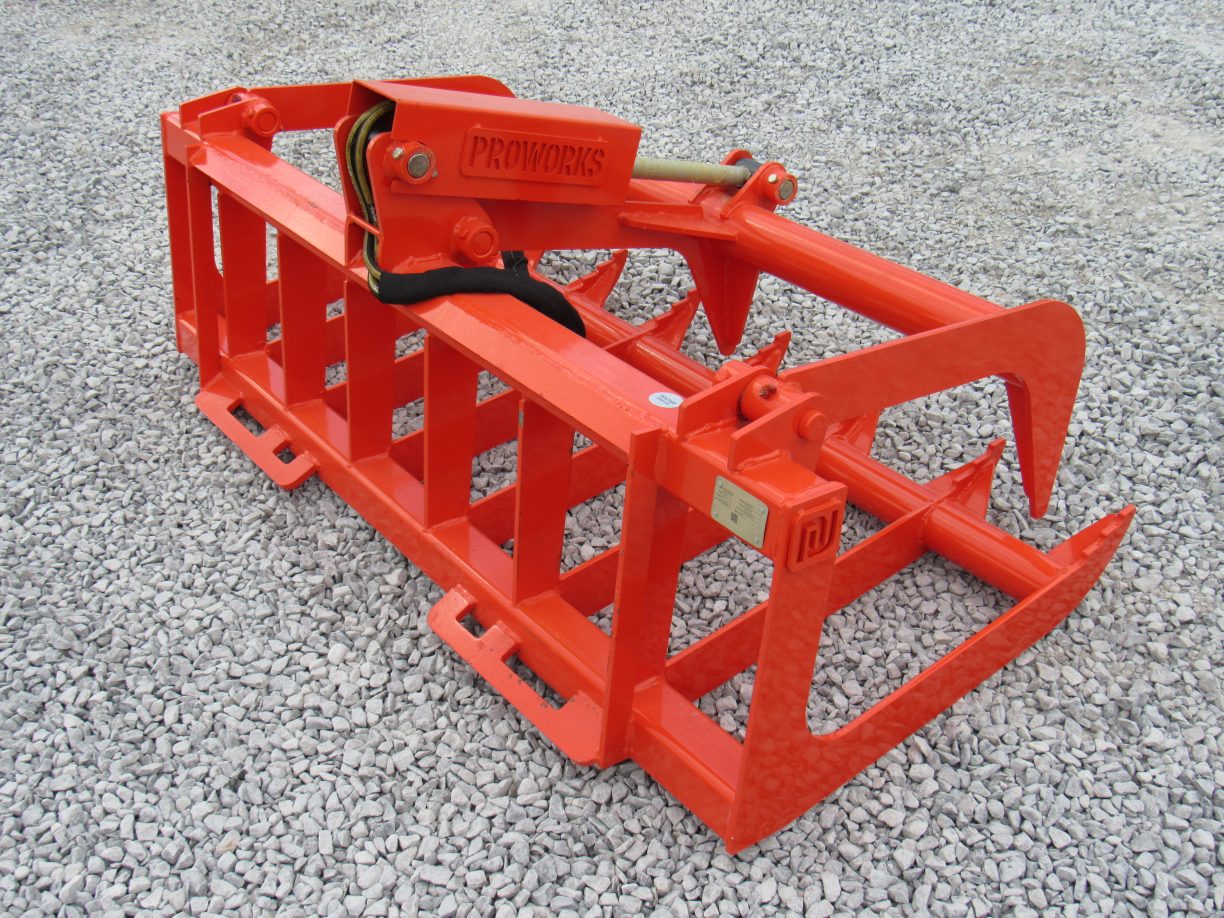 60″ Single Cylinder Root Bucket Grapple Fits Skid Steer Quick Attach ...