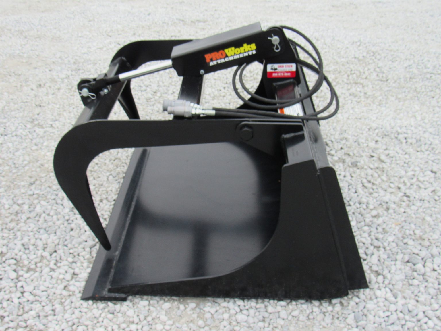 48″ Compact Tractor Single Cylinder Solid Bottom Bucket Grapple Fits ...