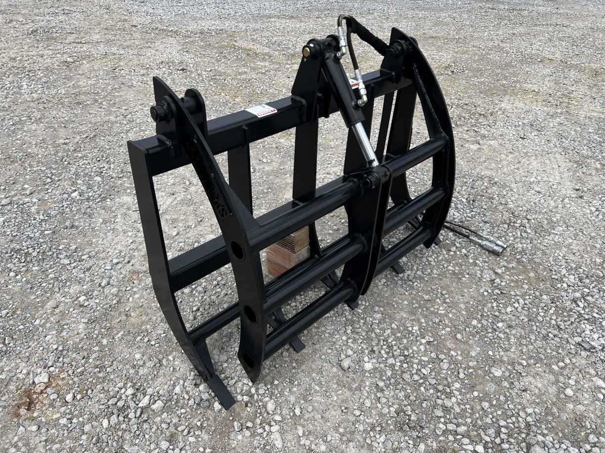 48″ Compact Tractor Root Rake Clam Grapple Attachment Fits Skid Steer ...