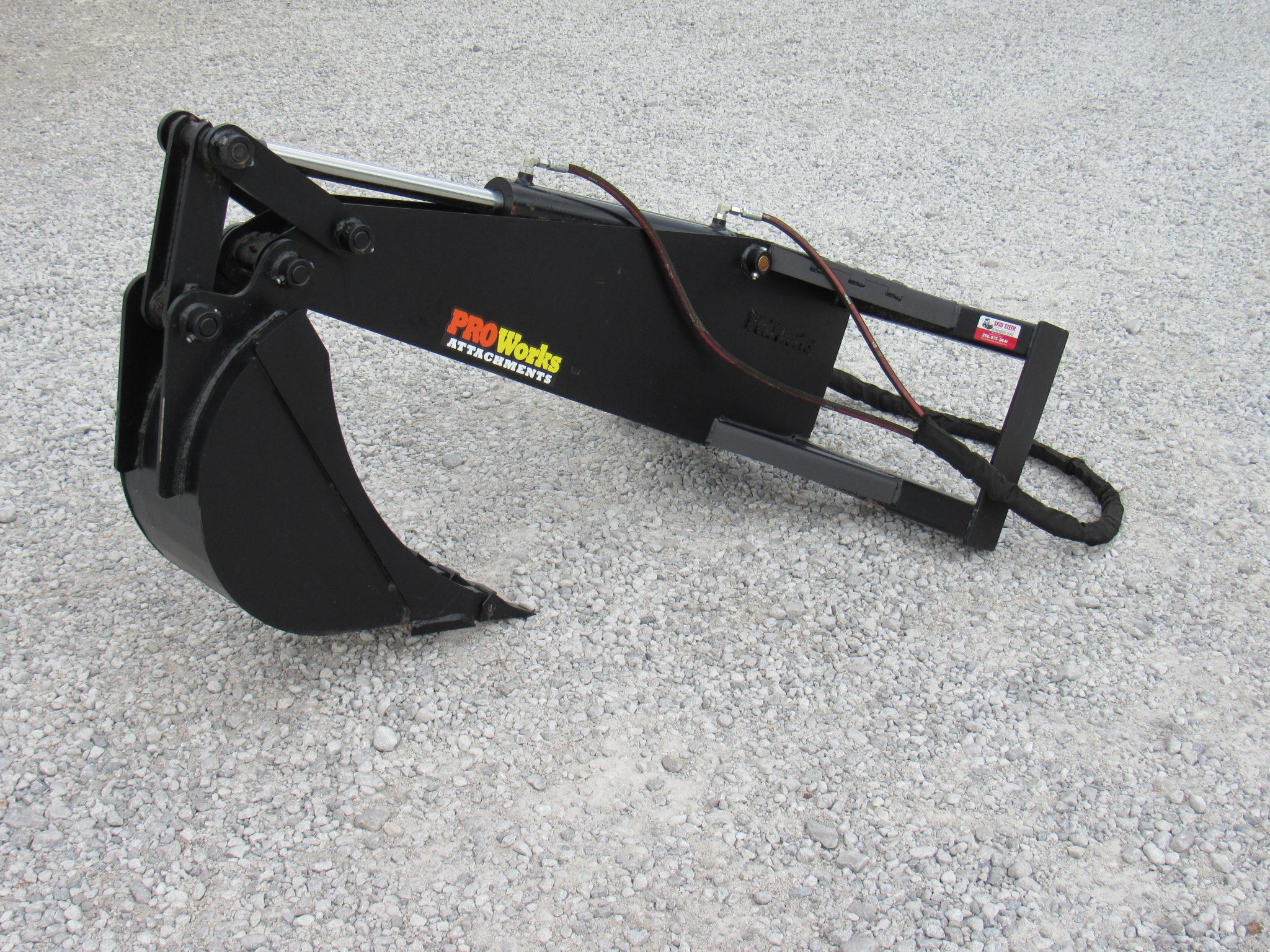 Stiff Arm Backhoe Attachment with 12″ Tooth Trench Bucket Fits Skid ...