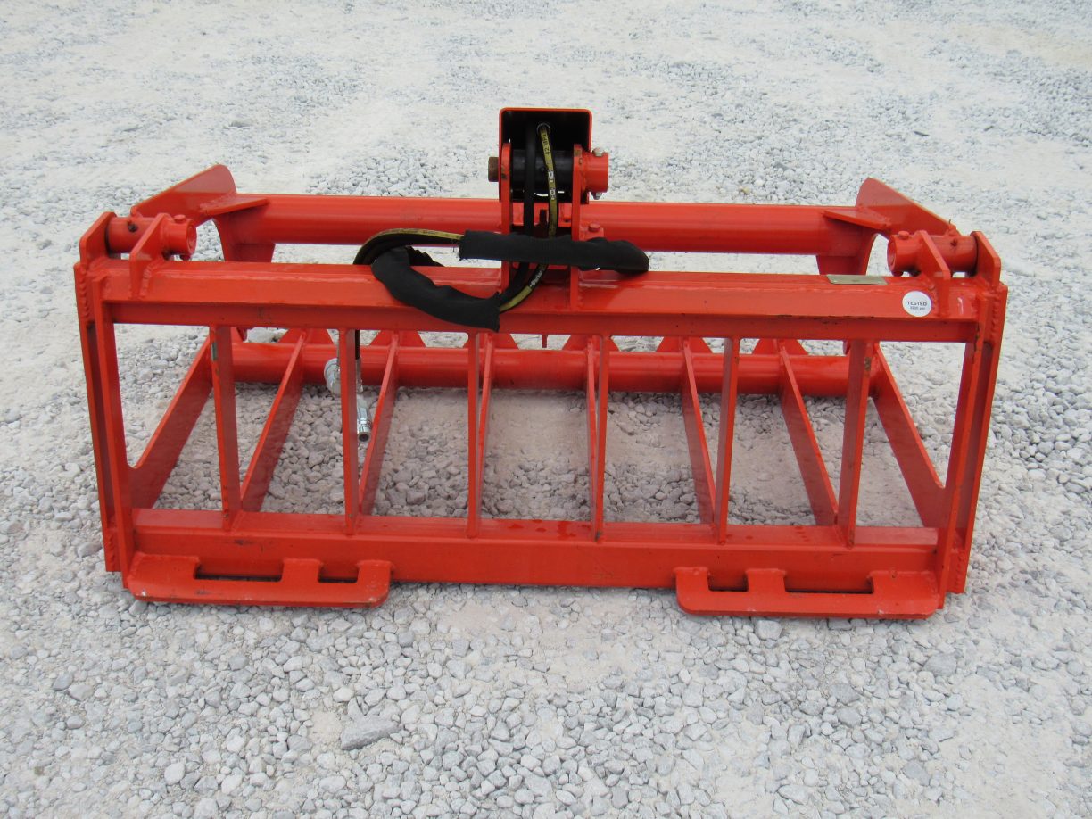 48″ Single Cylinder Root Bucket Grapple Fits Skid Steer Quick Attach ...