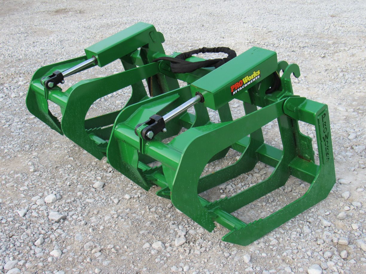 72″ Dual Cylinder Root Bucket Grapple Attachment with Grease Fittings ...