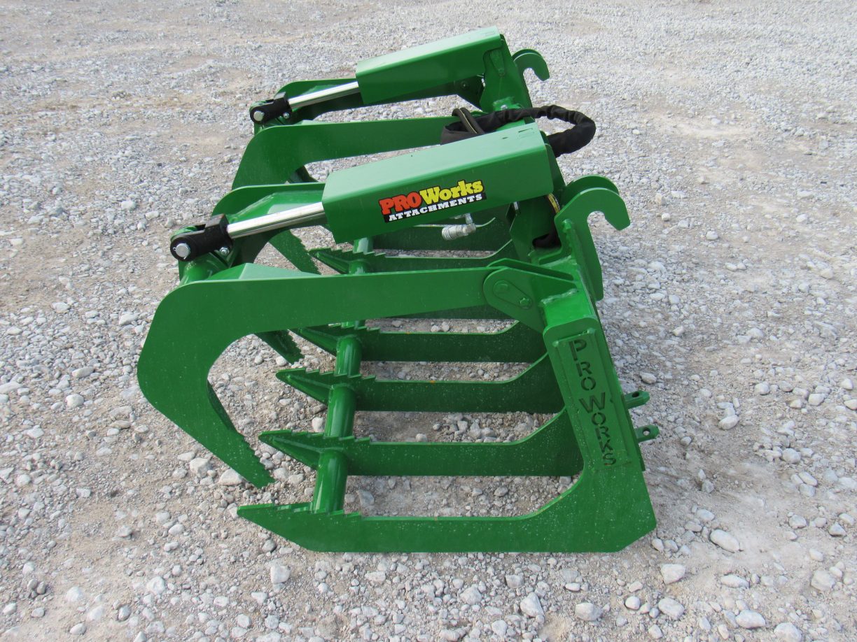 72″ Dual Cylinder Root Bucket Grapple Attachment with Grease Fittings ...