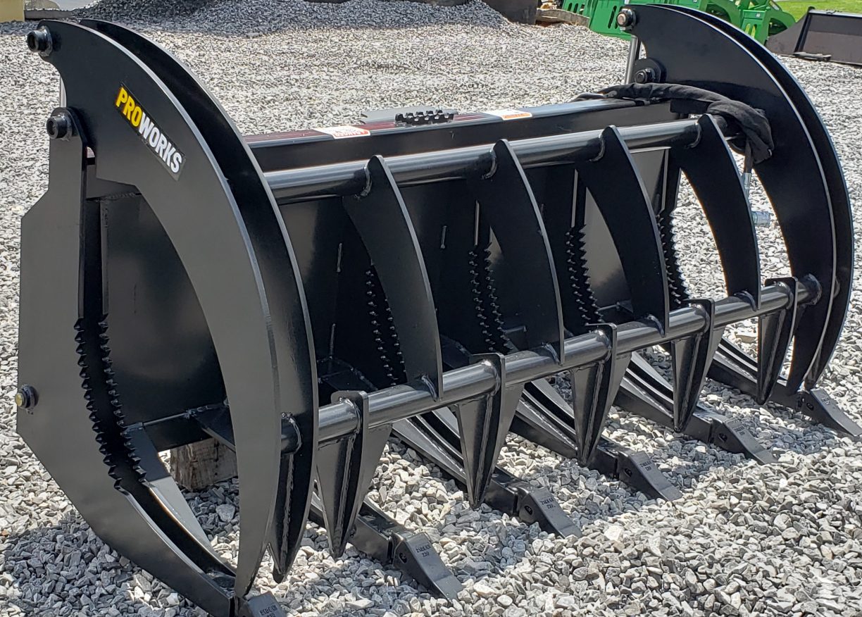 72″ Severe Duty Root Rake Clam Grapple Attachment Fits Skid Steer Quick ...