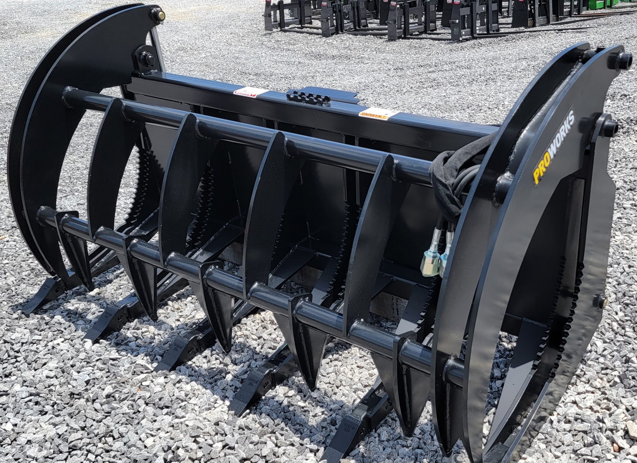 72″ Severe Duty Root Rake Clam Grapple Attachment Fits Skid Steer Quick ...