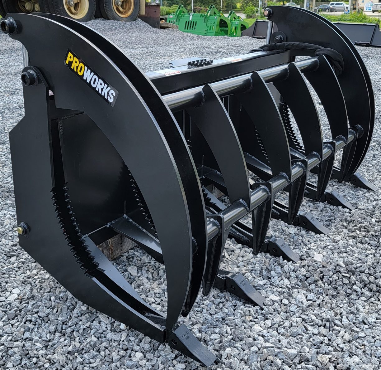 72″ Severe Duty Root Rake Clam Grapple Attachment Fits Skid Steer Quick ...