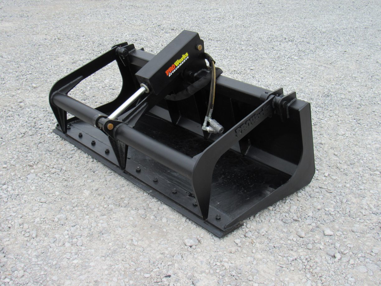 60″ Compact Tractor Single Cylinder Solid Bottom Bucket Grapple with ...