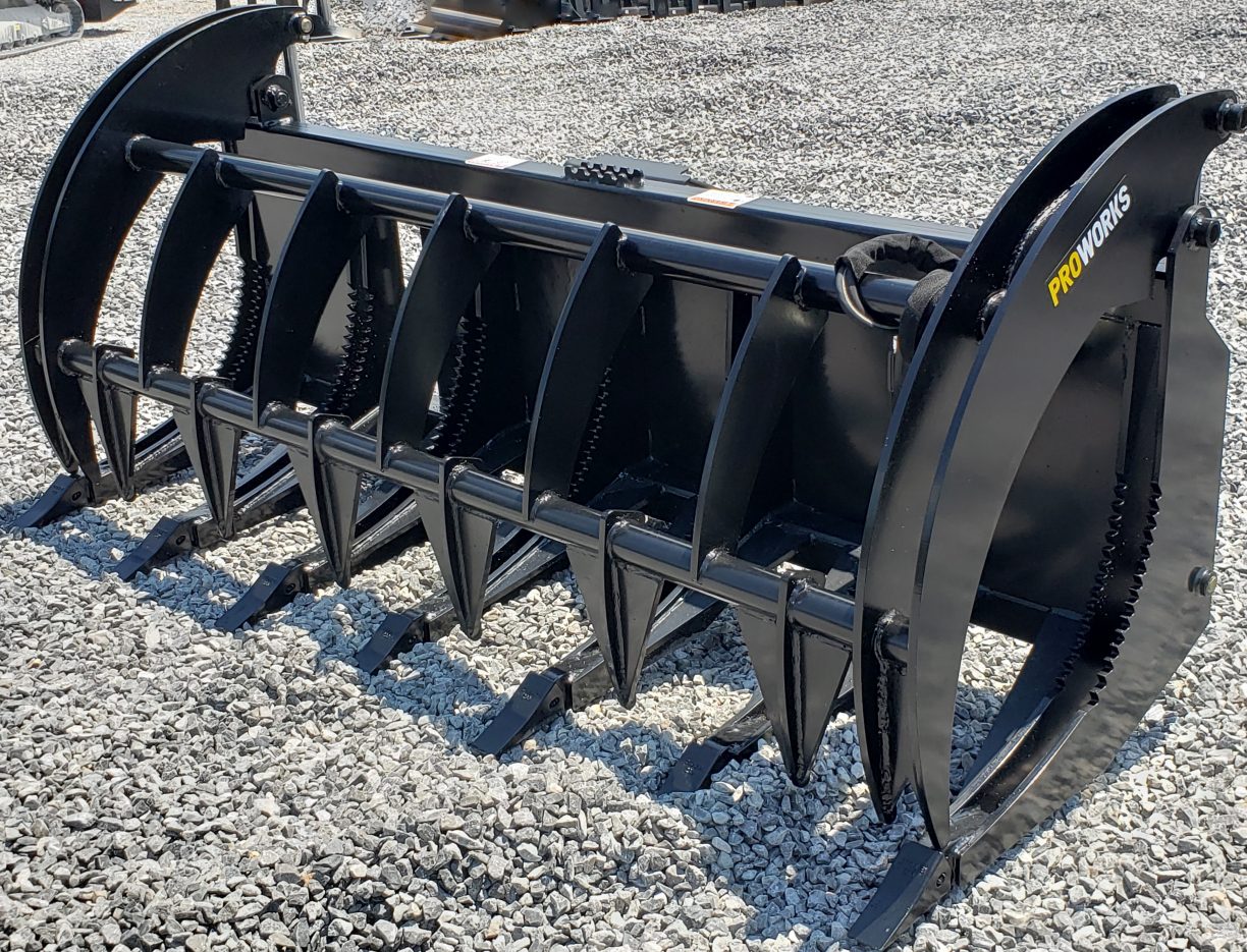 84″ Severe Duty Root Rake Clam Grapple with Teeth Attachment Fits Skid ...
